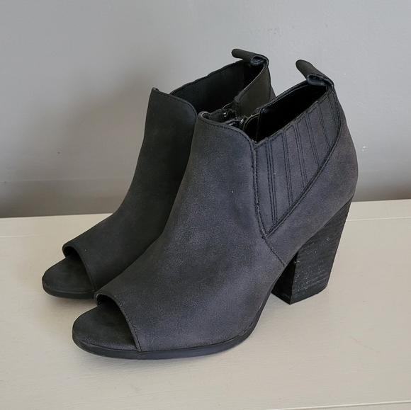 Sugar | Shoes | Sugar Gray Peep Toe Booties | Poshmark